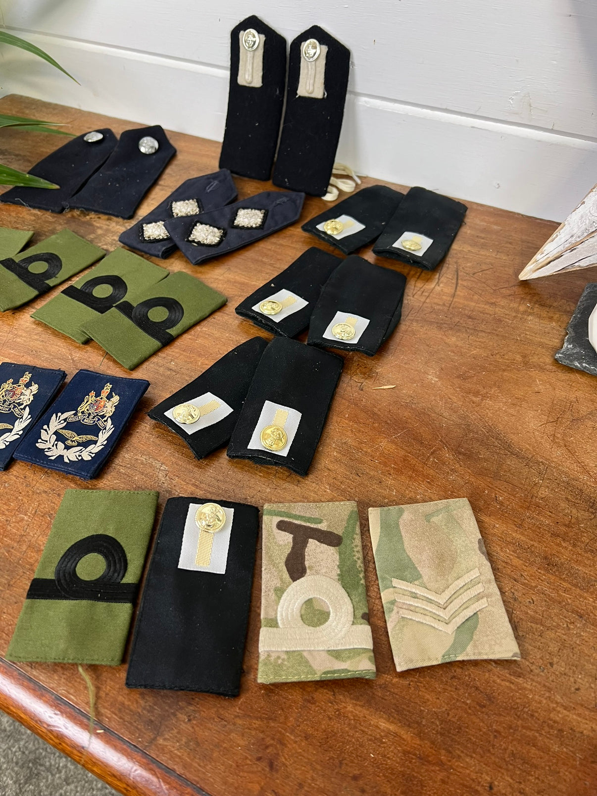 10x Pairs of Vintage Royal Navy Military Rank Slides Epaulette Job Lot ...