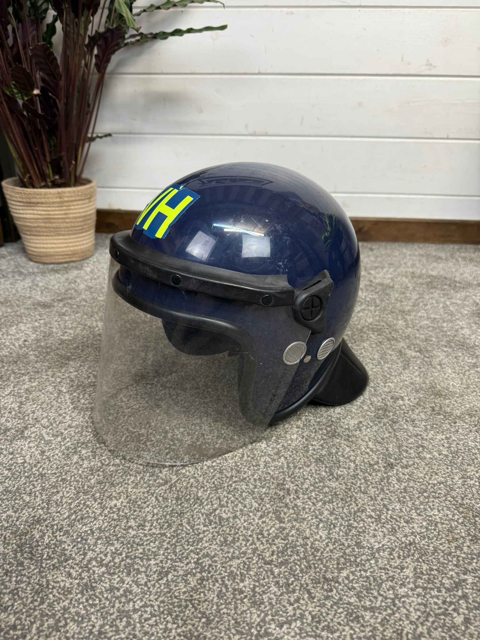Ex Police Riot Helmet Genuine Obsolete Collectible Theatre Display Fan ...