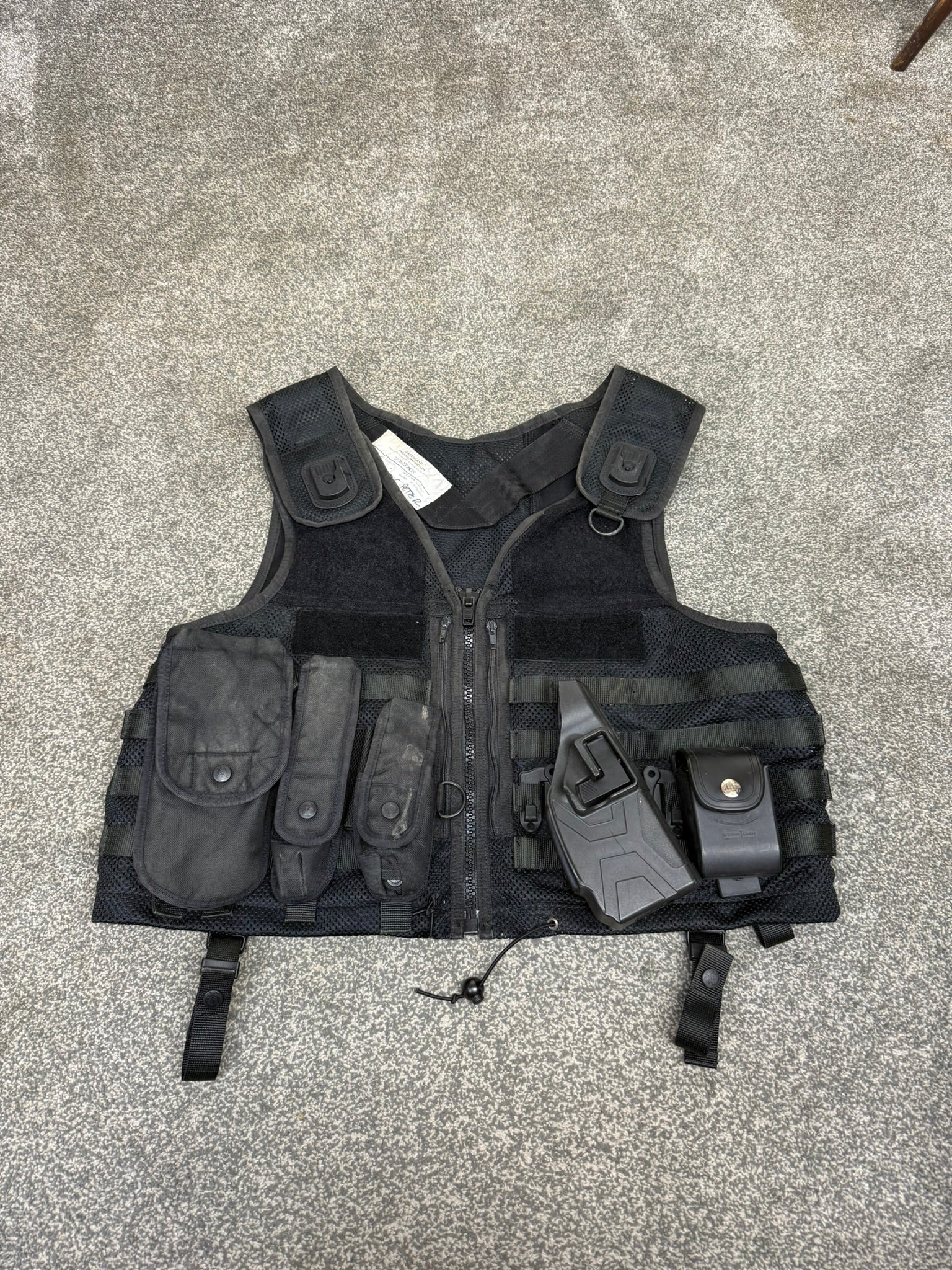 Ex Police Safariland Black Molle Firearms Vest Tactical Utility Securi ...