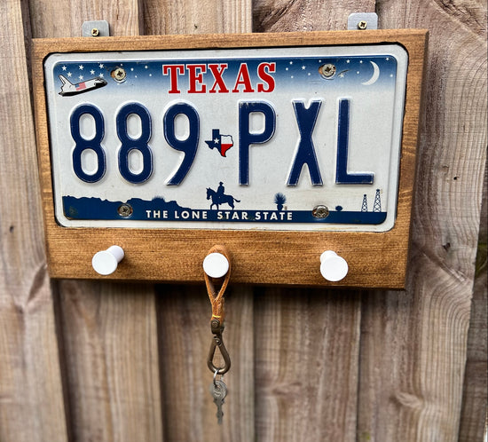 Wooden Texas License Plate Key Holder USA Key Coat Hook Rustic Retro D ...