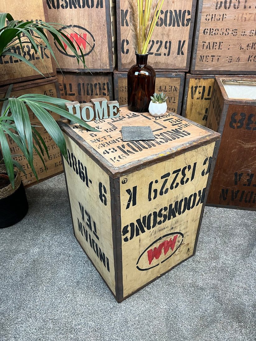 Vintage Tea Crate Wooden Chest Bedroom Table Coffee Shop Bar Prop Deco ...