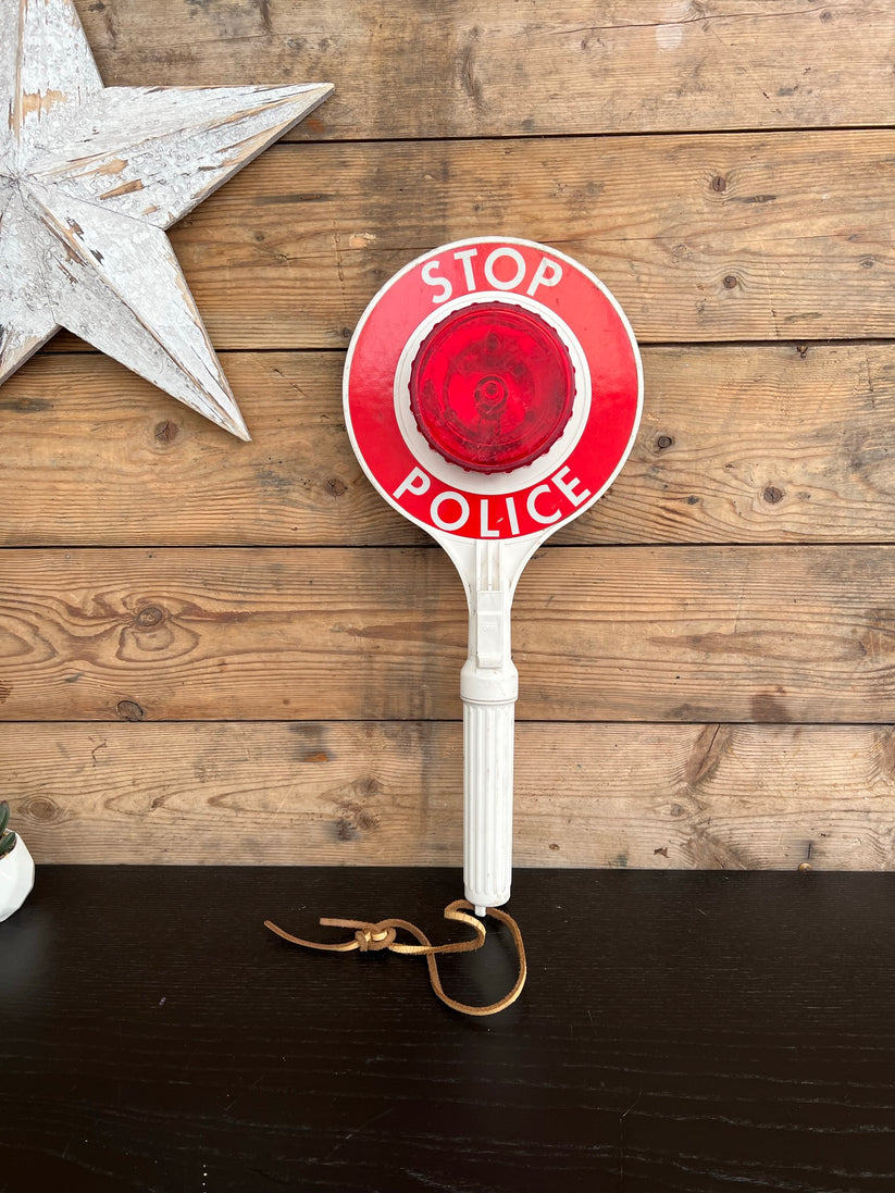 Vintage Police Stop Sign Traffic Light Wand Baton Retro Collectable Di ...