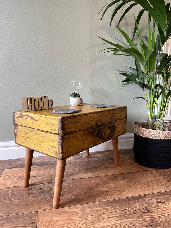 Vintage Industrial Carpenters Tool Chest Storage Coffee Table Reclaime ...