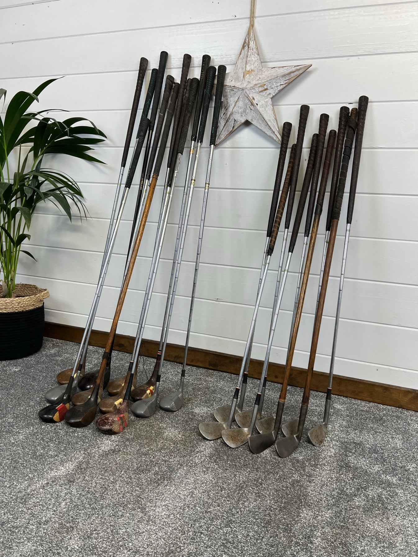 21x Vintage Golf Clubs Job Lot Some With Wood Shaft Vintage Display ...
