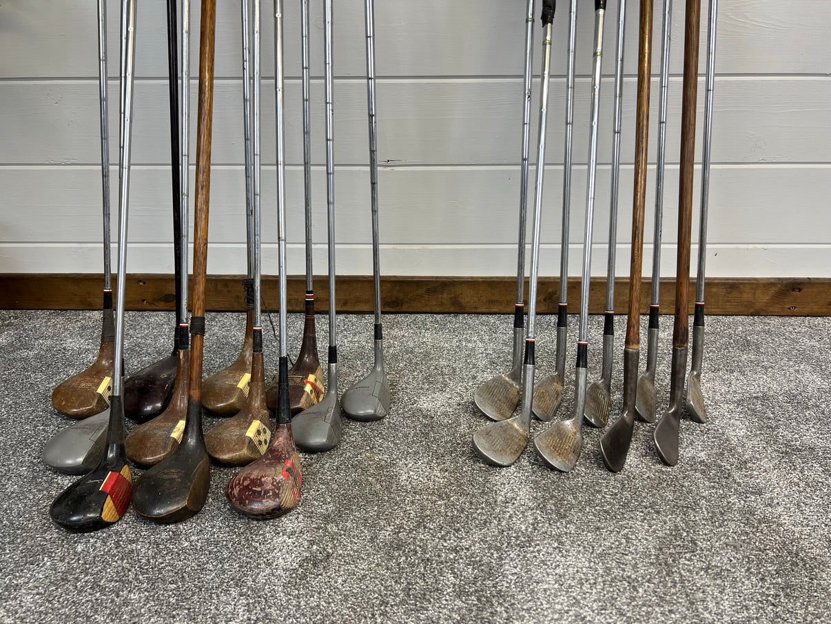 21x Vintage Golf Clubs Job Lot Some With Wood Shaft Vintage Display ...