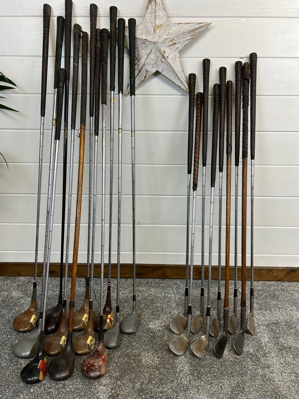 21x Vintage Golf Clubs Job Lot Some With Wood Shaft Vintage Display ...