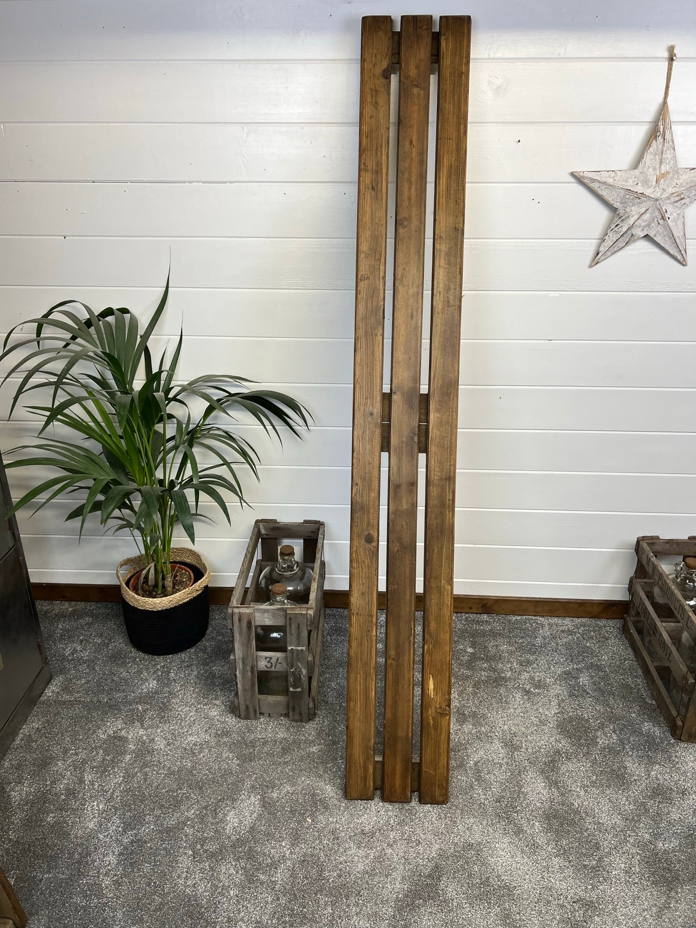 Rustic Industrial Bench Top Wooden Trestle Bench Patio Farmhouse Dinin ...